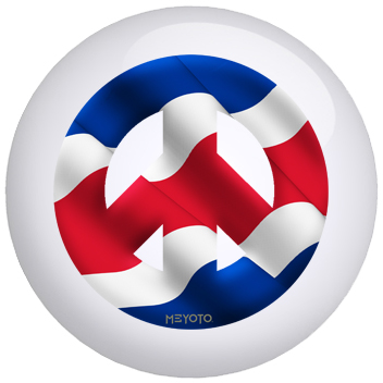 Costa Rican flag bowling ball